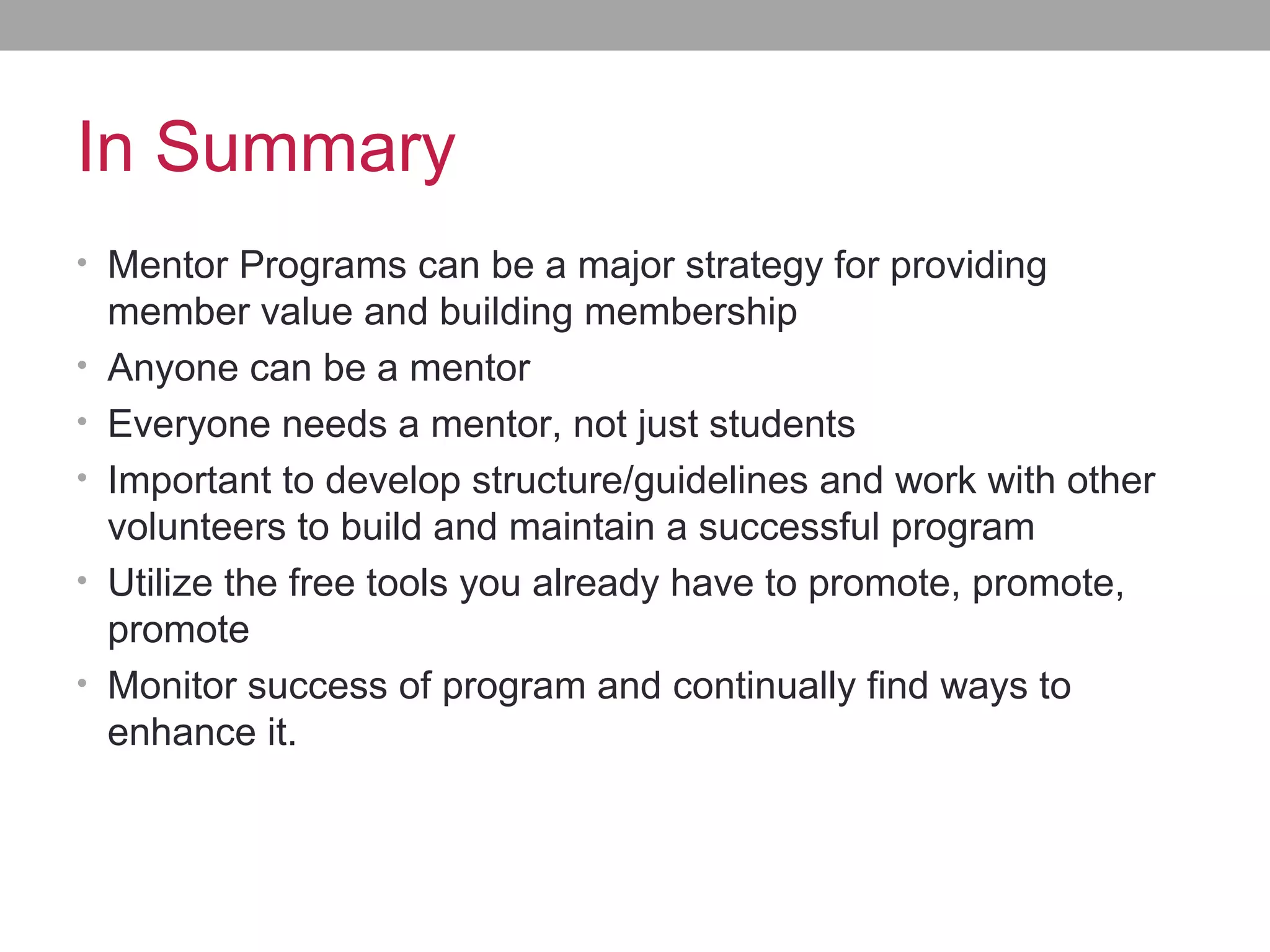 Creating A Successful Mentor Program | PPT