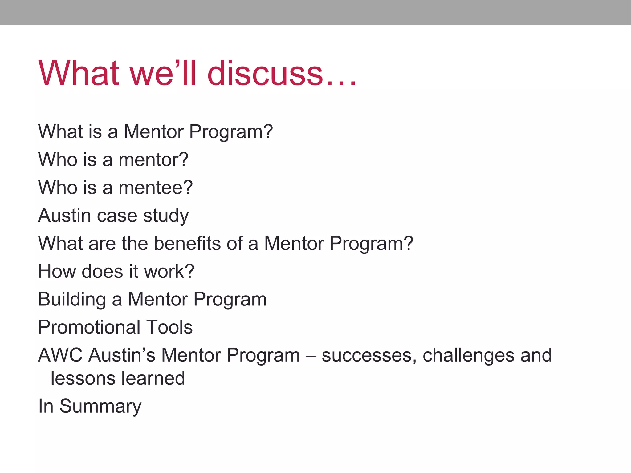 Creating A Successful Mentor Program | PPT