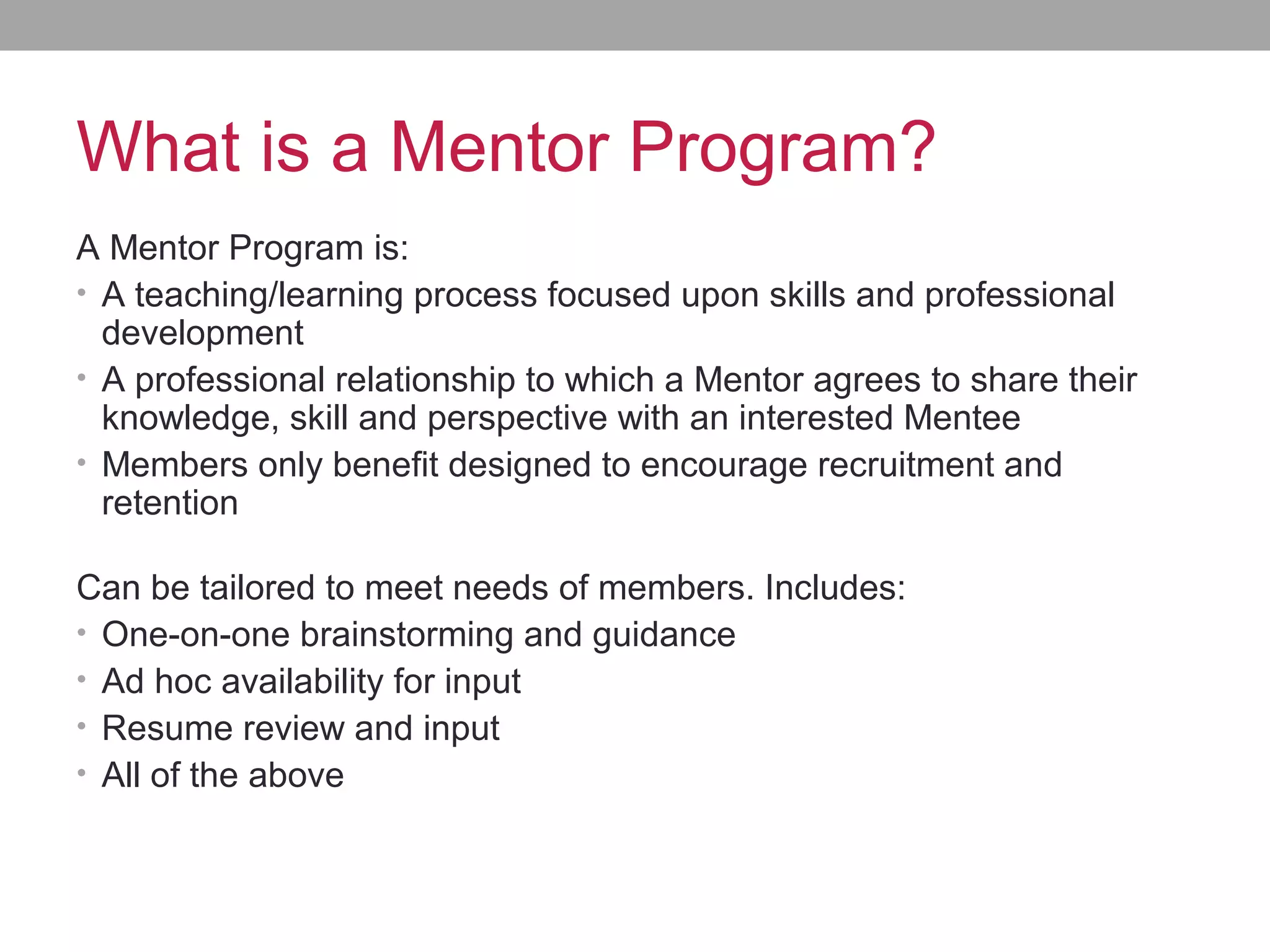 Creating A Successful Mentor Program | PPT