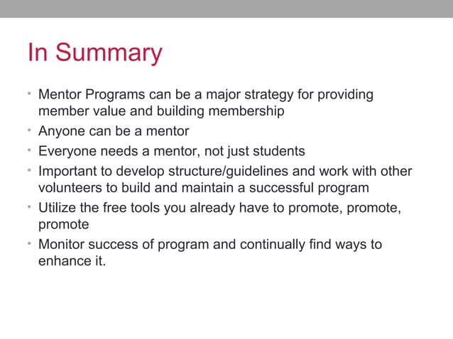 Creating A Successful Mentor Program | PPT | Resume Writing and Advice ...