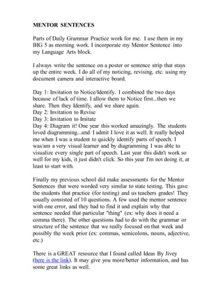 Mentor sentences | DOCX | Educational Assessment | Education
