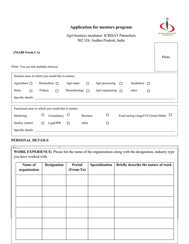 Mentorship application | PDF