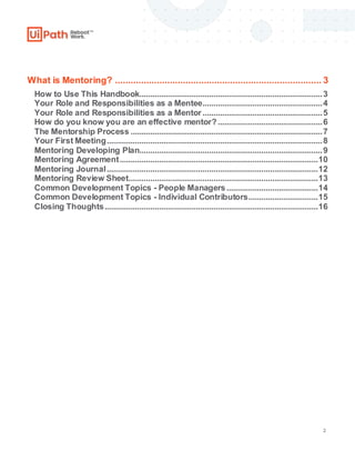 Mentorship UiPath handbook | DOCX
