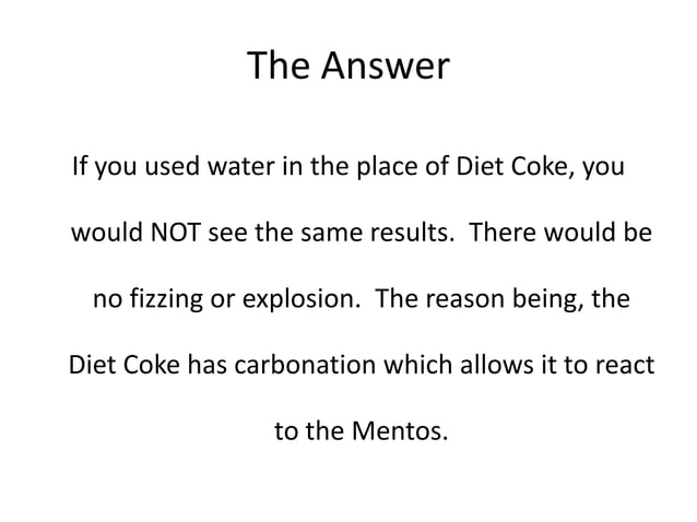 Mentos Explosion | PPT