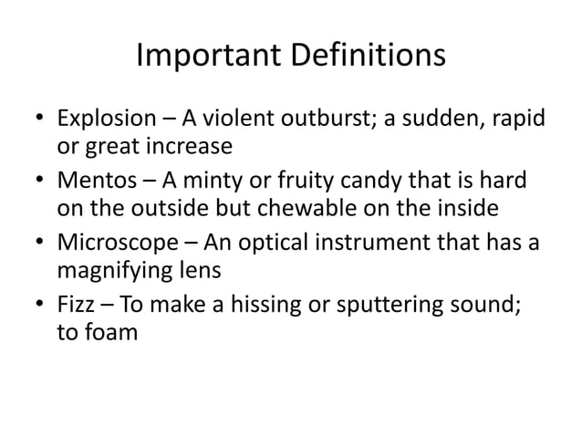 Mentos Explosion | PPT
