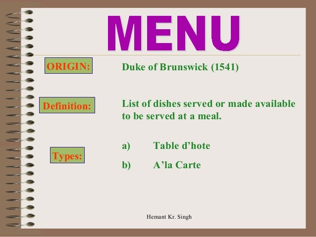 Menu