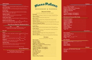 Pizza Palace Menu | PDF | Bars & Restaurants | Attractions