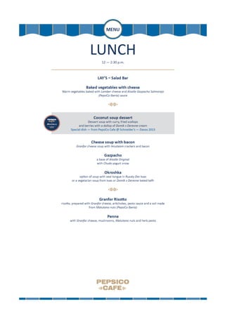 PepsiCo Cafe Menu 2013 | PDF