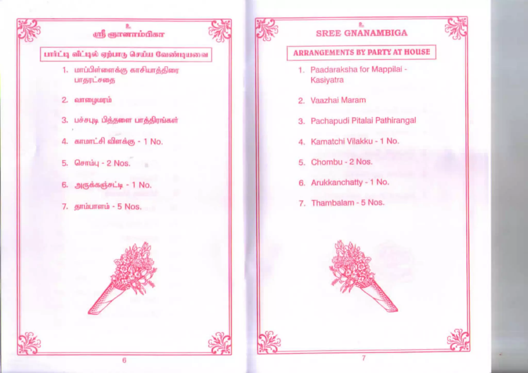 Sree Gnanambika Catering Menu | PDF