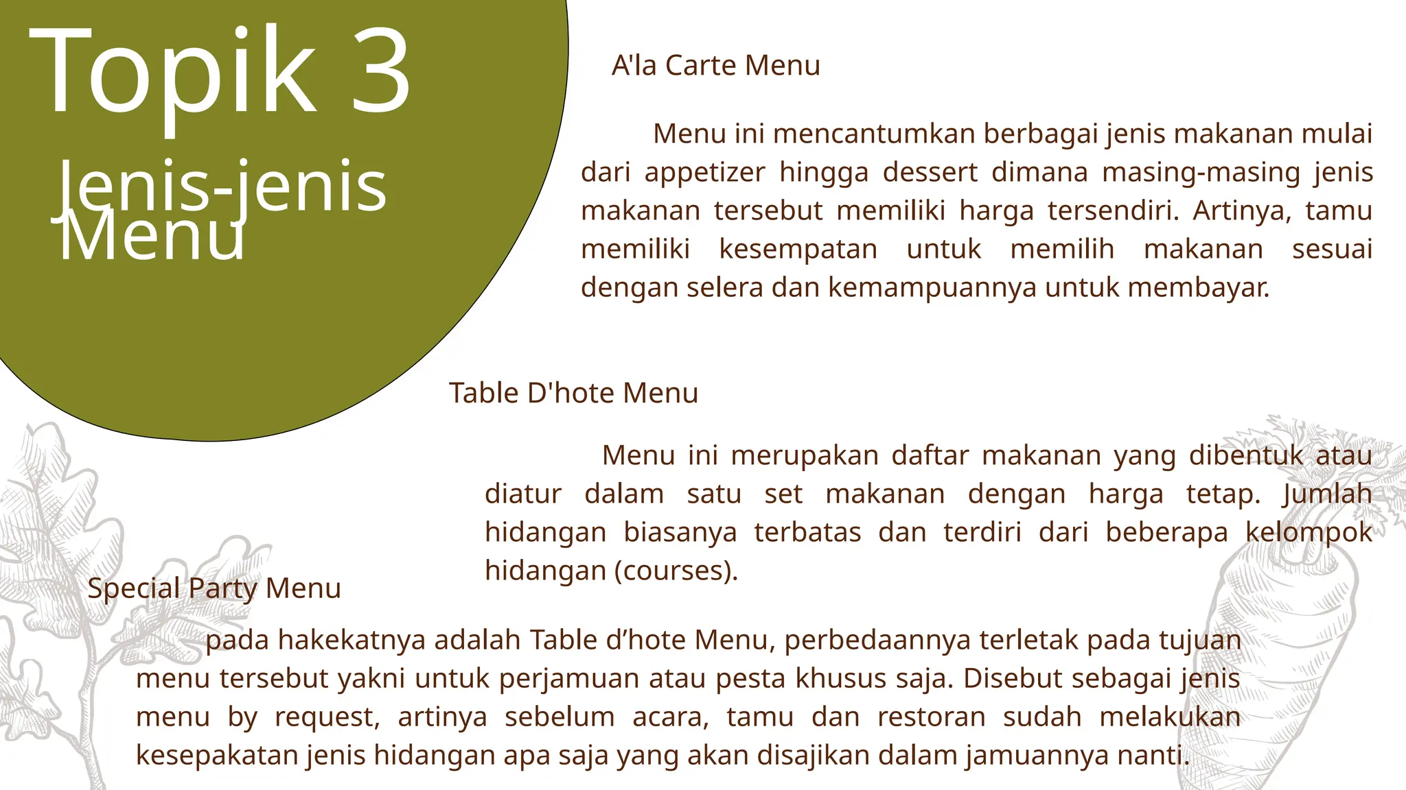 Jenis- jenis Menu di industri kuliner .. | PPTX