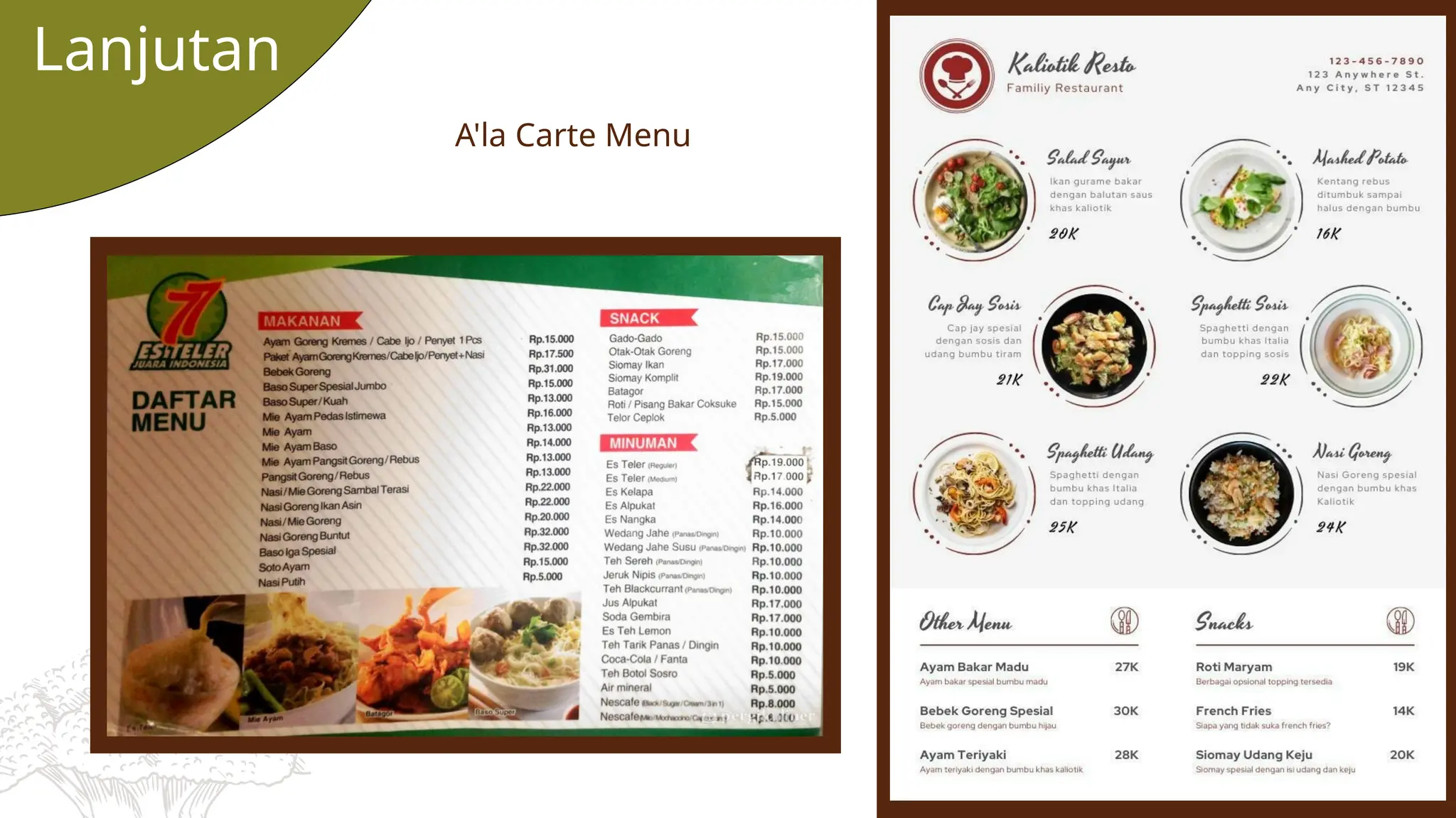 Jenis- jenis Menu di industri kuliner .. | PPTX