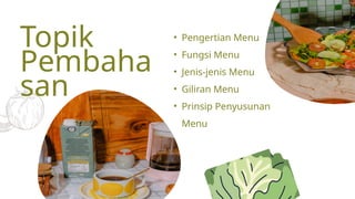 Jenis- jenis Menu di industri kuliner .. | PPTX