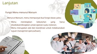 Jenis- jenis Menu di industri kuliner .. | PPTX