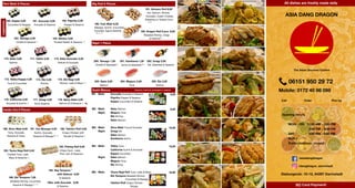 food menu example asian food sushi noodle | PPT