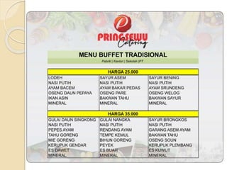 Daftar Menu-Catering restoran pringsewu untuk umum | PPT
