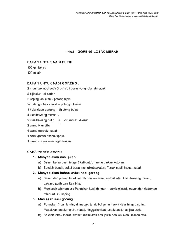 Menu for-kindergarden | PDF