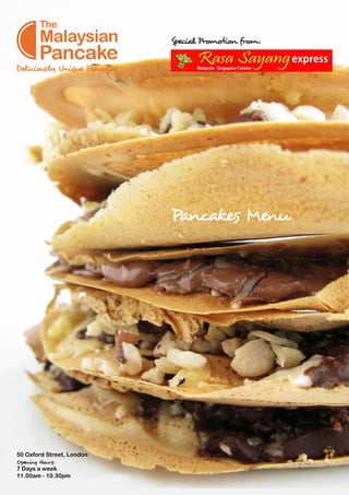 The Malaysian Pancake - Pancake Menu | PDF