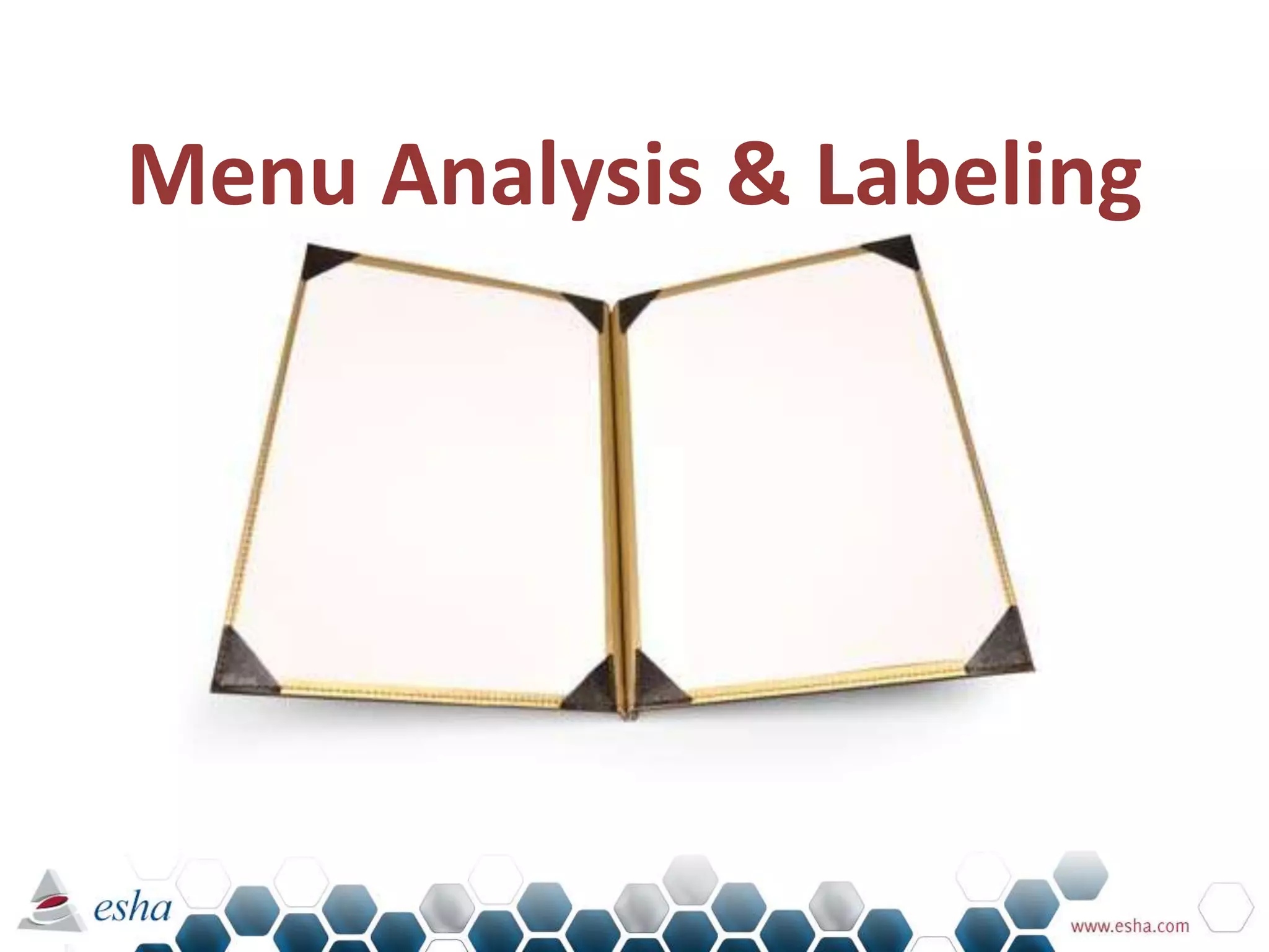 Restaurant Menu Labeling & Recipe Analysis | PPT