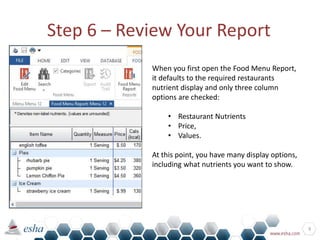 Restaurant Menu Labeling & Recipe Analysis | PPT