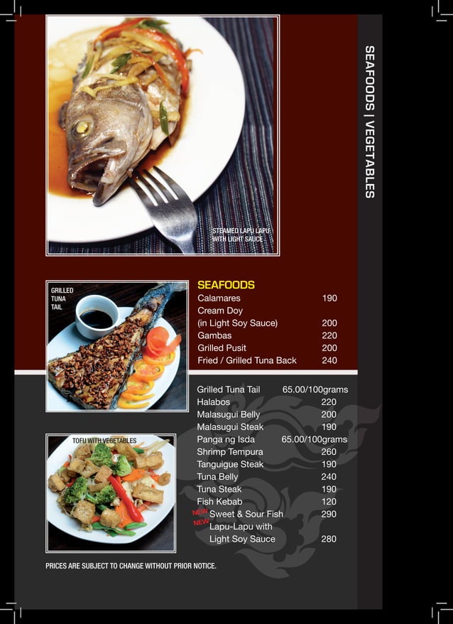 Oriental Resto Menu sample | PDF