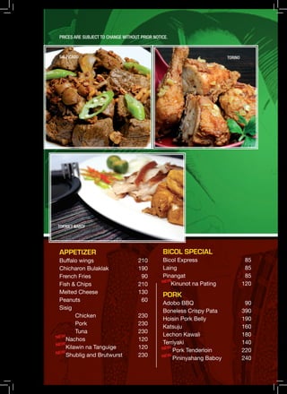 Oriental Resto Menu sample | PDF