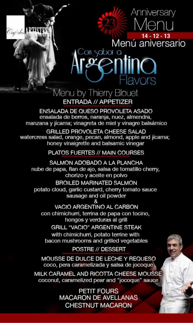 Menu 23rd Anniversary Cafe Des Artistes Puerto Vallarta Menu 23rd Anniversary Cafe Des Artistes Puerto Vallarta