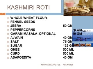 Menu 3 kashmiri NSK NOTES | PPT