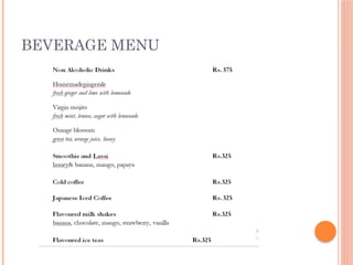 Menu and its types- Broad Classification | PPT