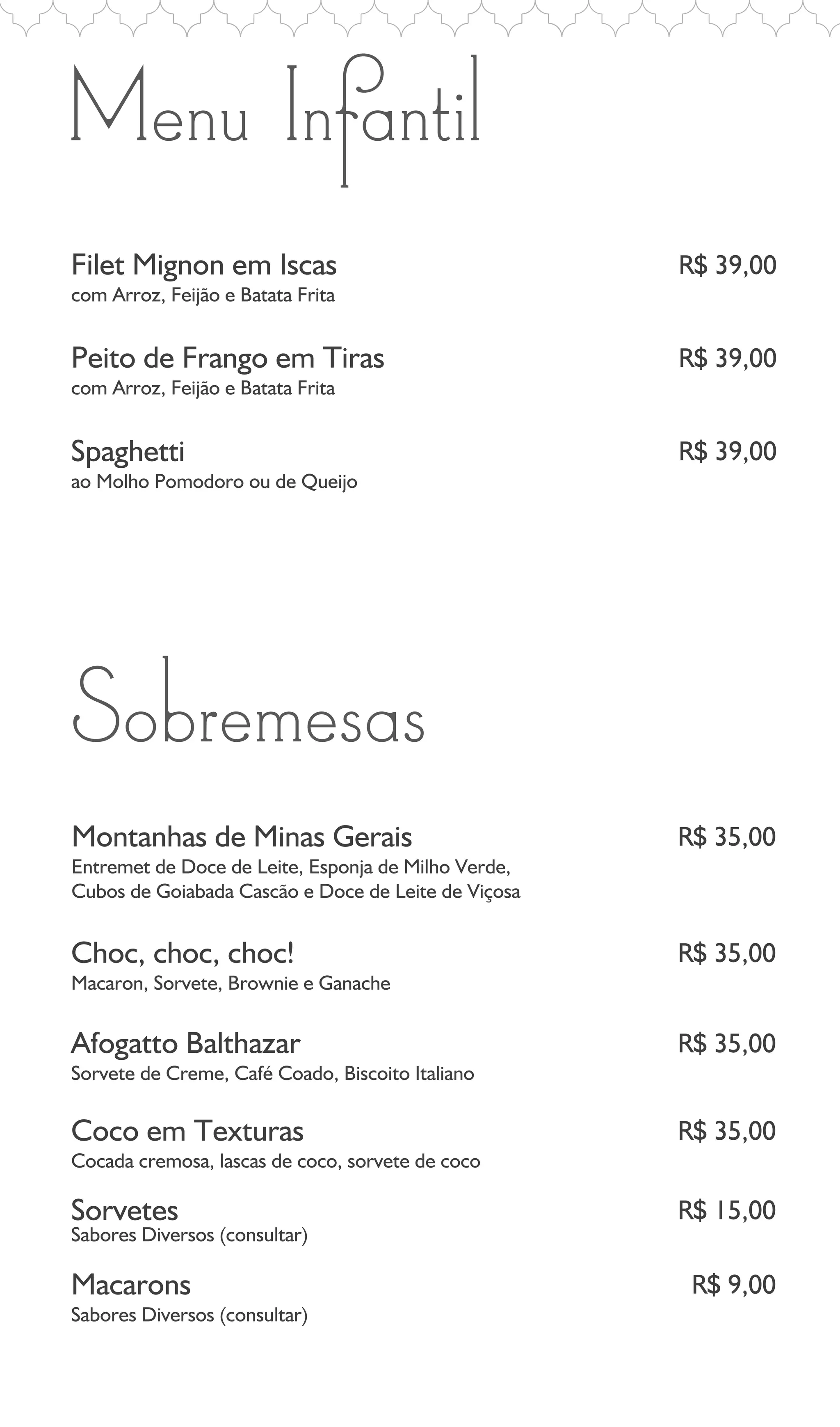 Menu balthazar vix | PDF