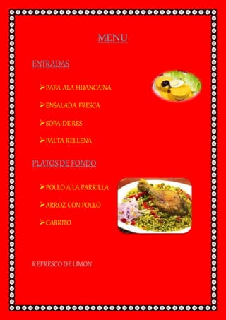 Menu cabaña | DOCX