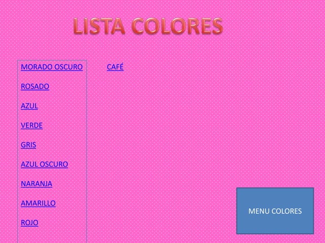 Menu colores | PPTX