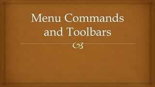 Menu Commands and Toolbars in MS Publisher | PPTX