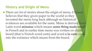 Menu complete | PPTX | Bars & Restaurants | Attractions