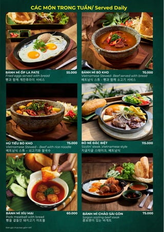 Đà Lạt Xưa Corner Food Menu | PDF