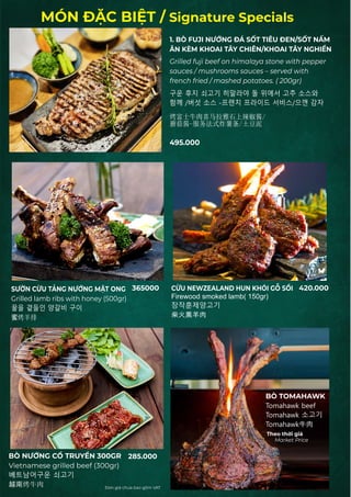 Đà Lạt Xưa Corner Food Menu | PDF