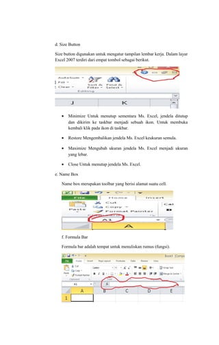 Menu Dan Ikon Microsoft Excel 2007 Doc