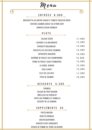 Menu Le Vogue | PDF