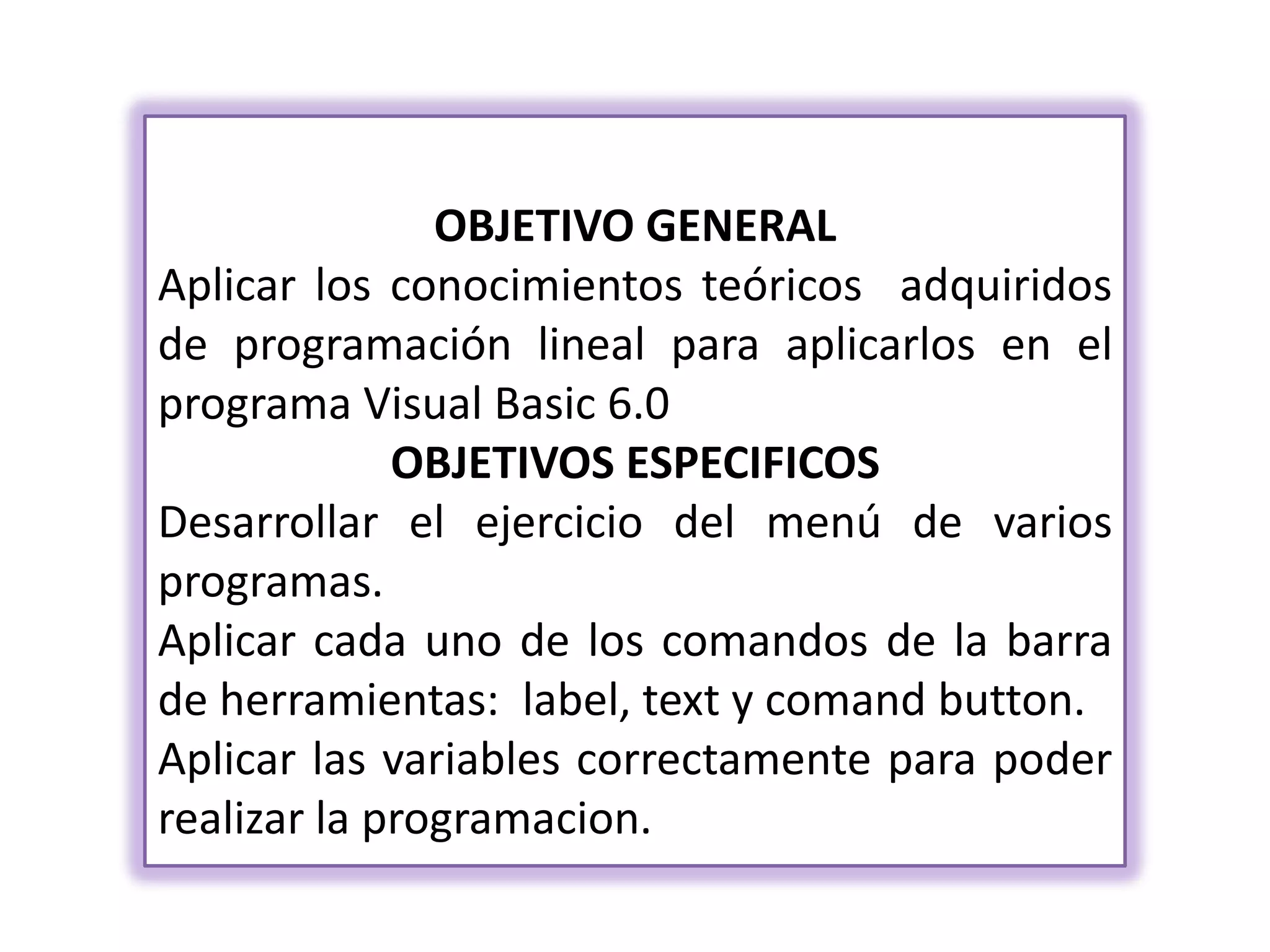 Menu de programas | PPTX