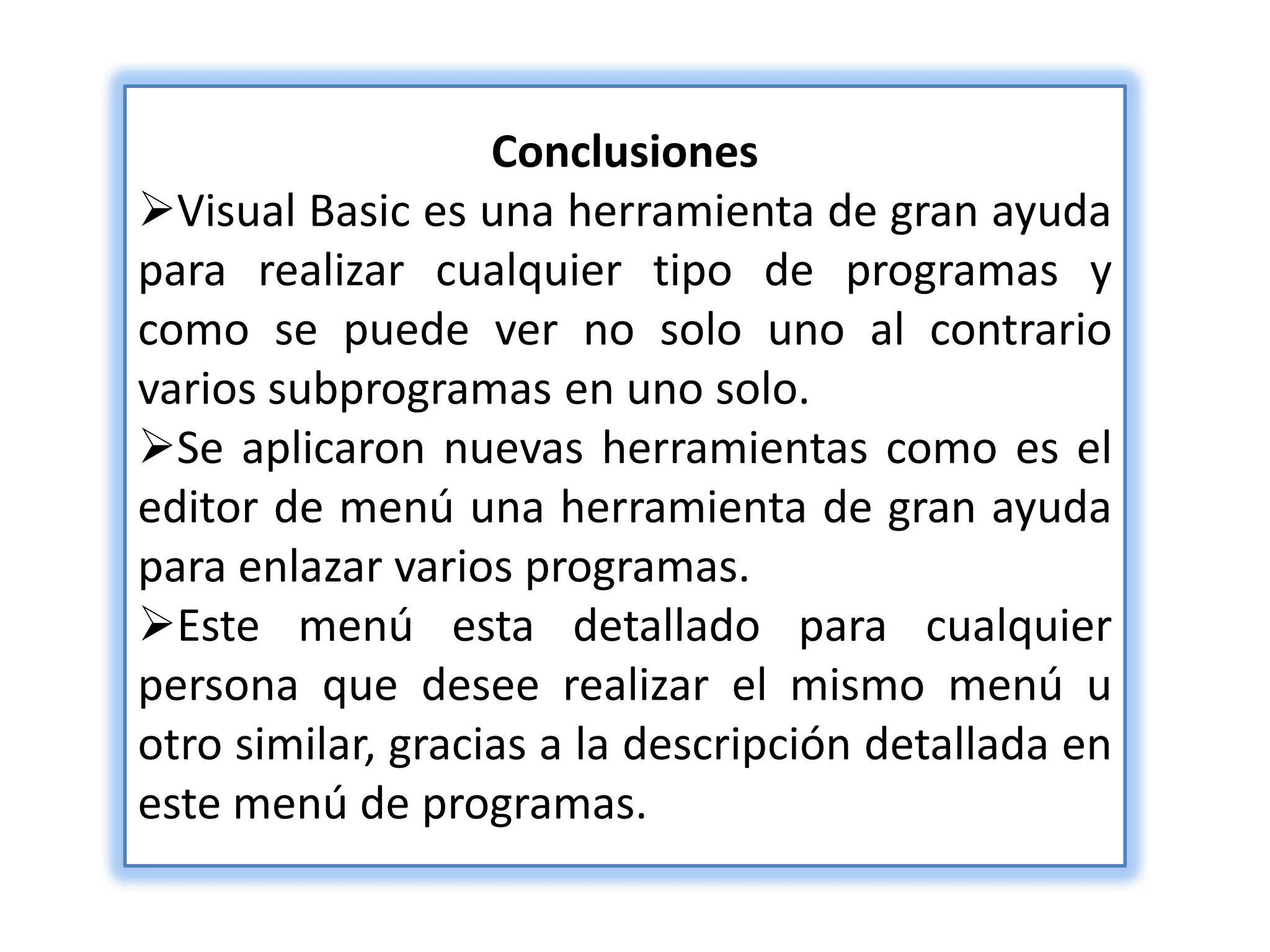 Menu de programas | PPTX