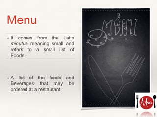 Menu design presentation mac | PPTX