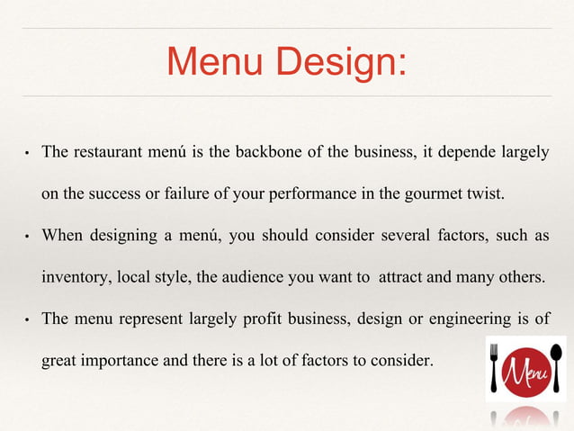 Menu design presentation mac | PPTX