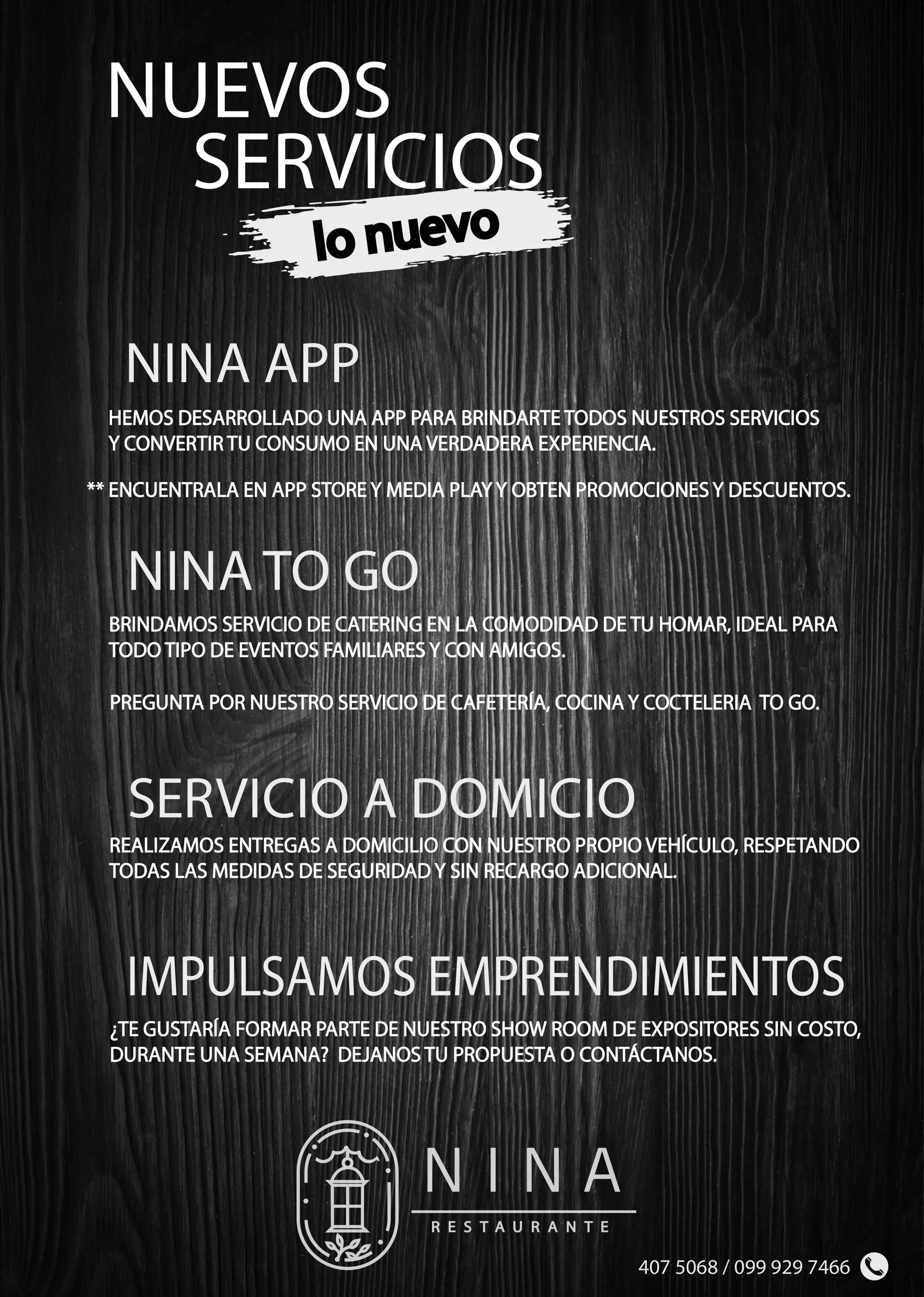 Menu digital NINA RESTAURANTE | PDF