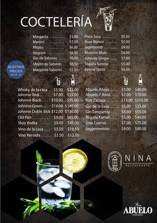 Menu digital NINA RESTAURANTE | PDF