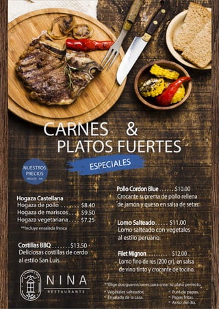 Menu digital NINA RESTAURANTE | PDF