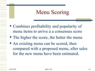 Menu Engineering | PPT