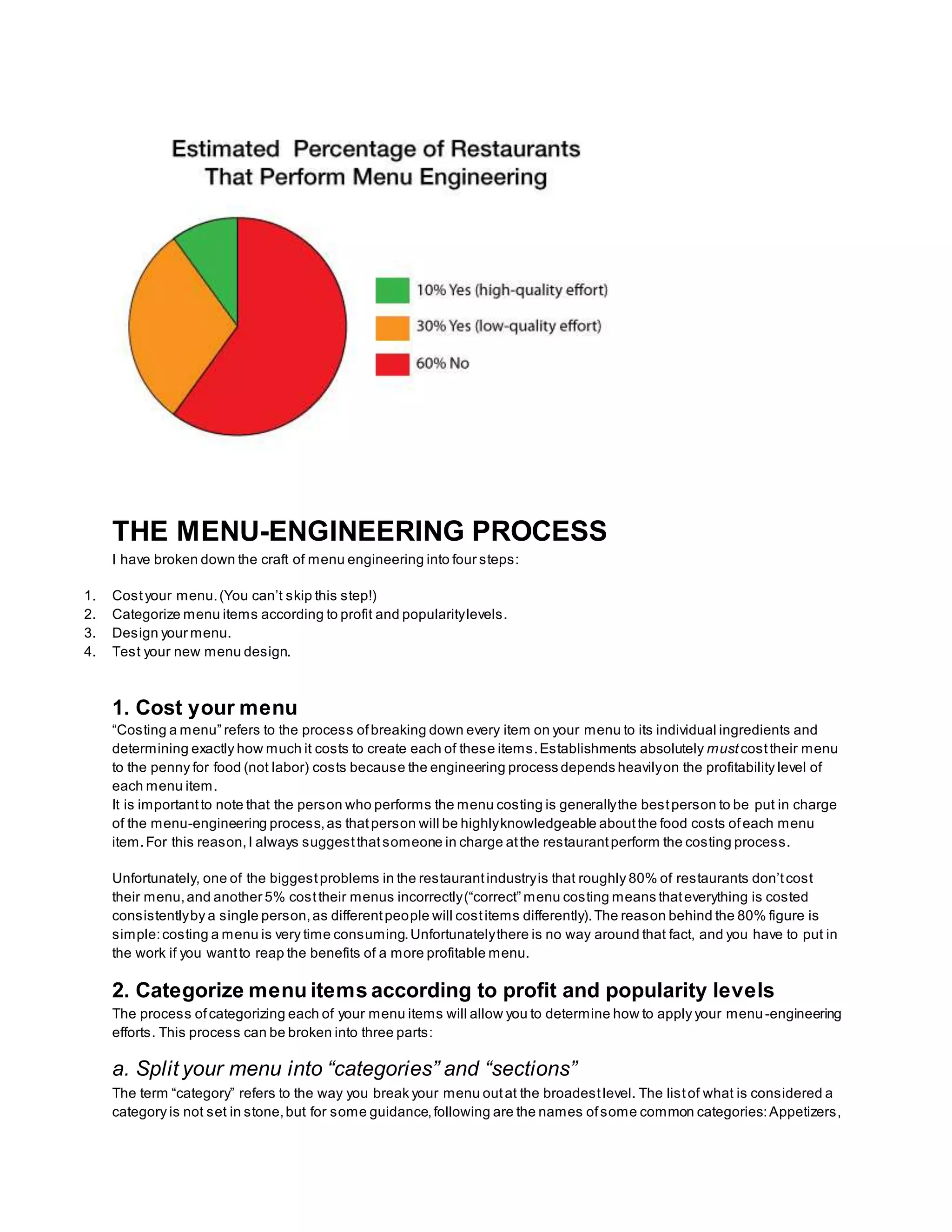 Menu engineering | DOCX