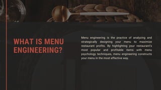 Menu engineering | PPT