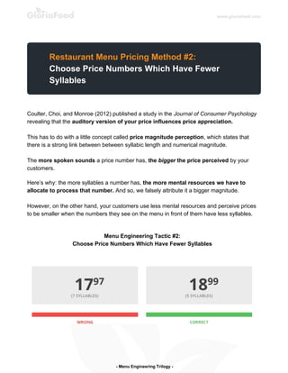 Menu Engineering Trilogy PDF | PDF