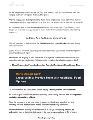 Menu Engineering Trilogy PDF | PDF
