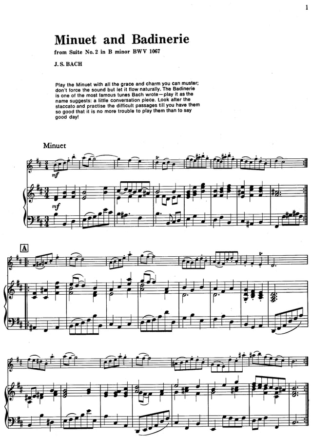 Menuet and badinere | PDF